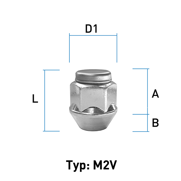 Spurverbreiterung - Radmutter M12X1,25 Kegel 60° Typ M2V - H: 30 mm